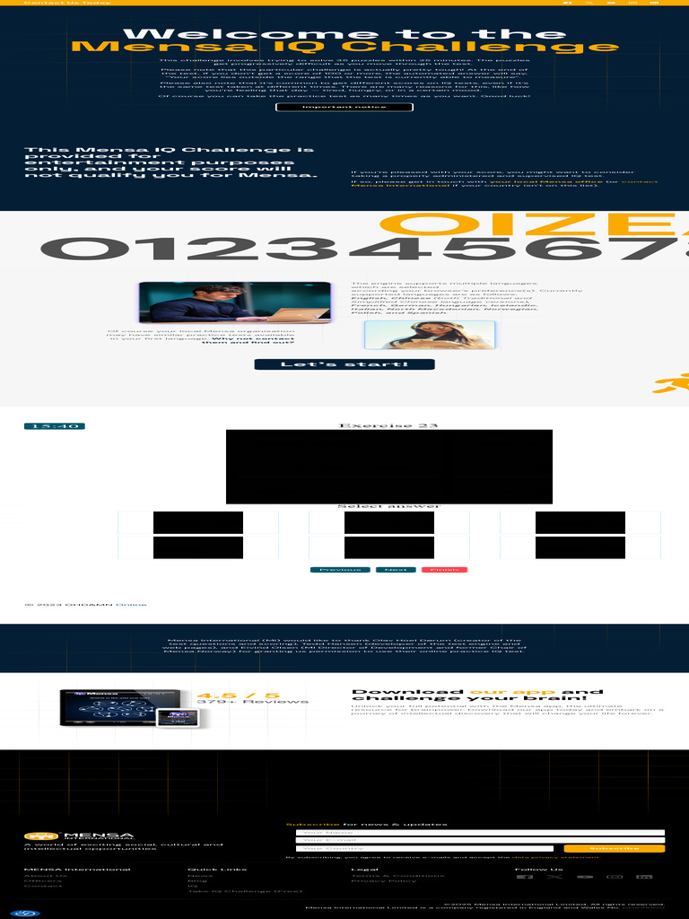 Mensa IQ Challenge: 35 Puzzles in 25 Min | PDF