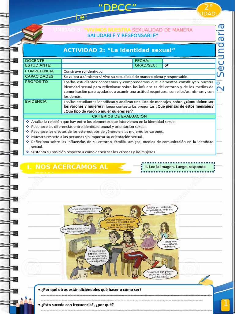 2° DPCC - Actv.02-Unid.3 2023 | PDF | Género | Estudios de género