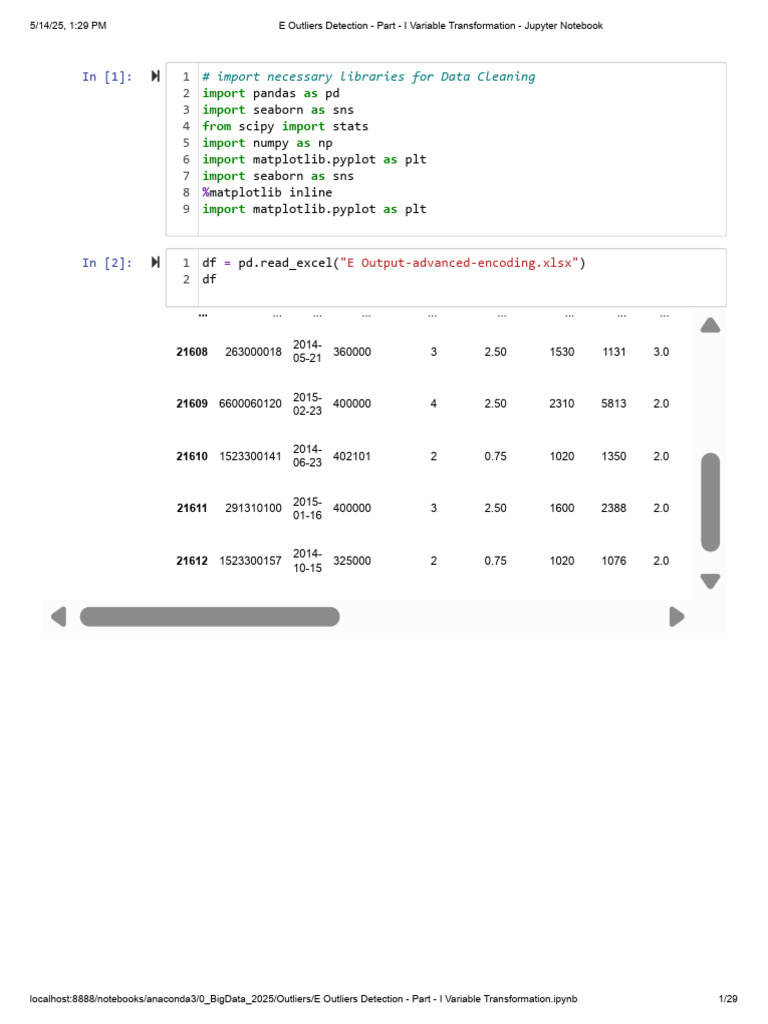 E Variable Transformation - Solution - Jupyter Notebook | PDF | Skewness | Histogram