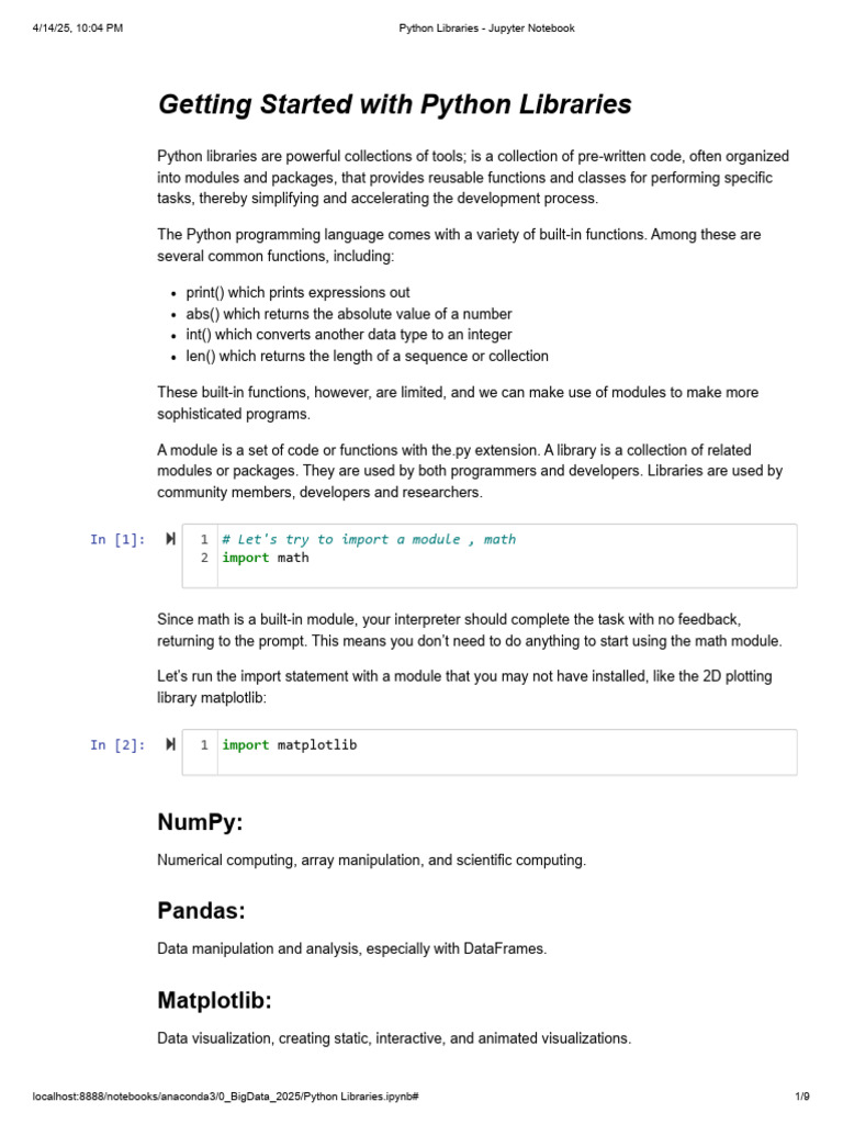 Python Libraries - 2025 (1) Python Libraries - 2025 (1) Python Libraries - 2025 | PDF | Python ...