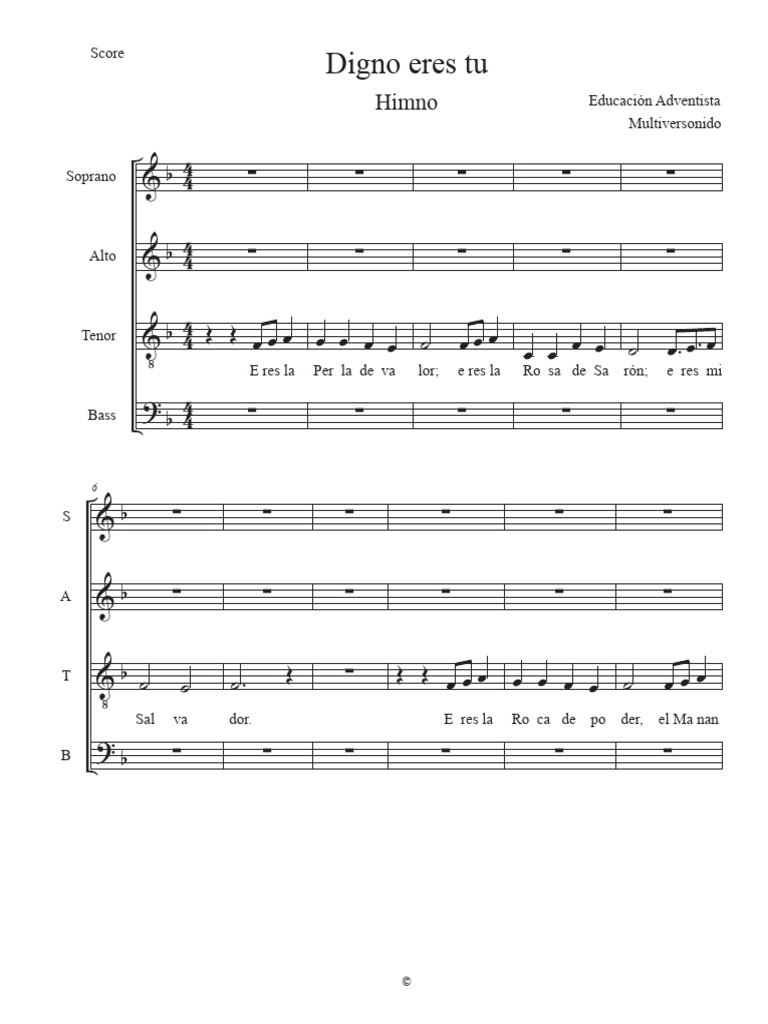Acordes de "Digno Eres Tú" | PDF
