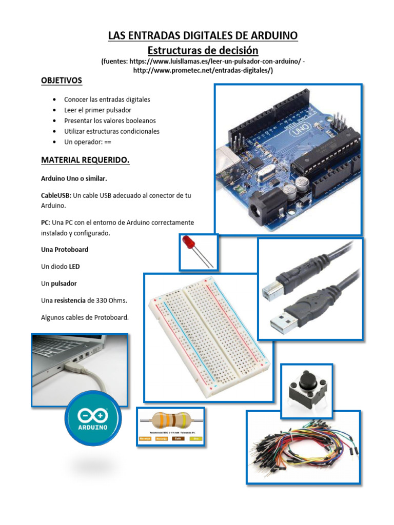 Las Entradas Digitales de Arduino | PDF | Arduino | Red eléctrica