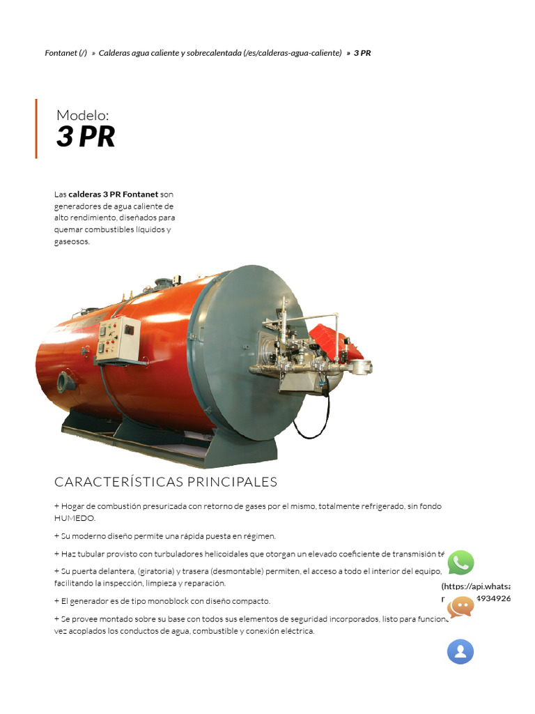 Calderas 3 PR Fontanet: Alto Rendimiento | PDF | Tecnología energética