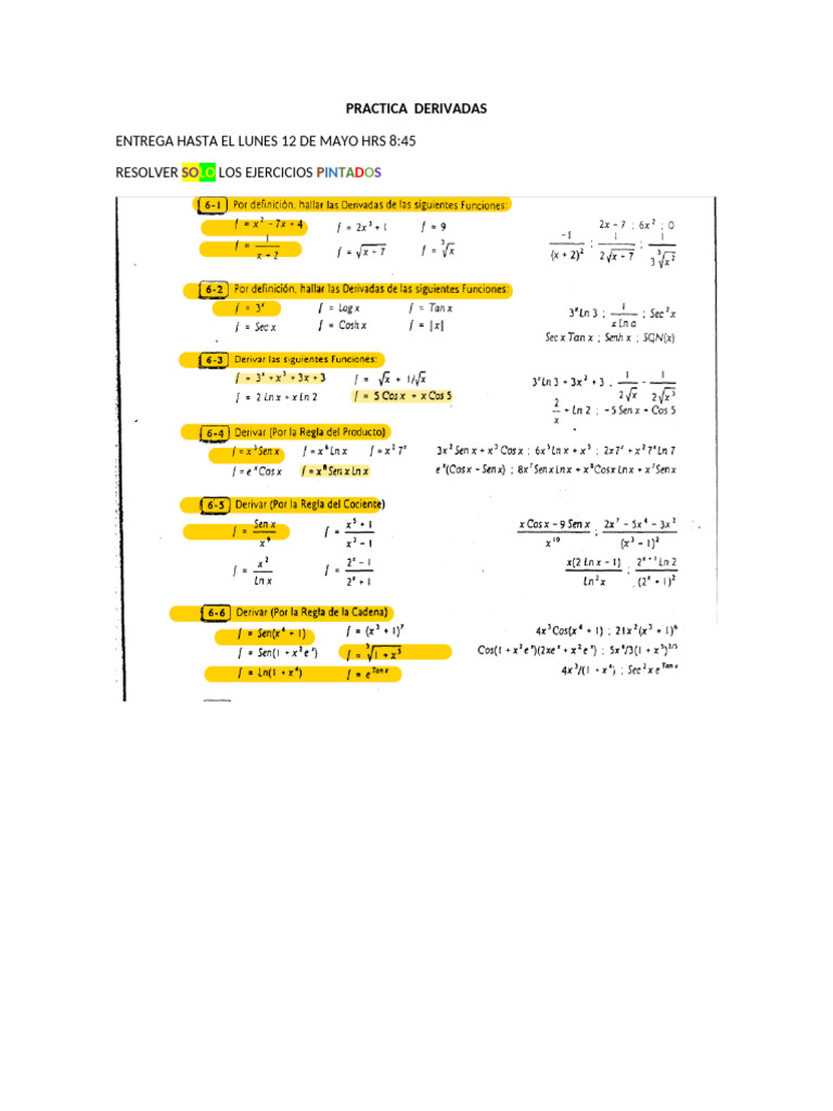 Practica Derivadas | PDF