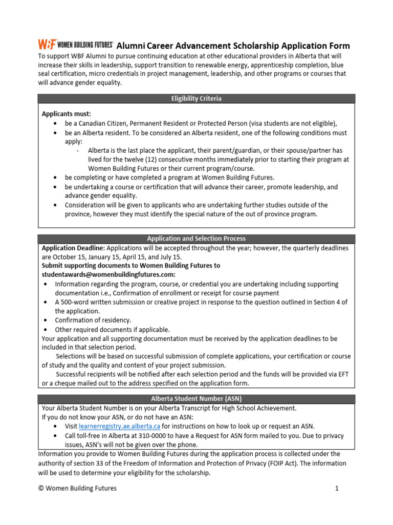 Scholarship Application | PDF