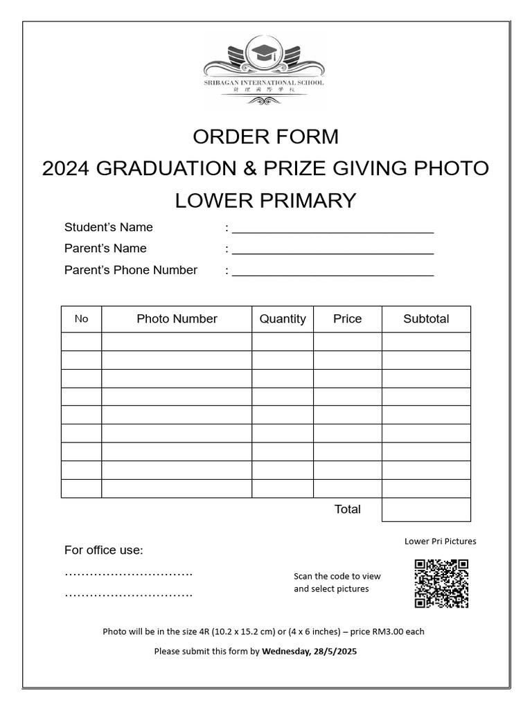 Order Form Graduation Pictures | PDF
