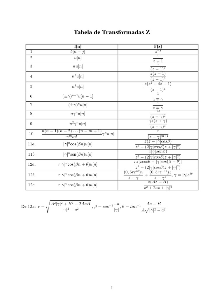 1 Tabela Z | PDF