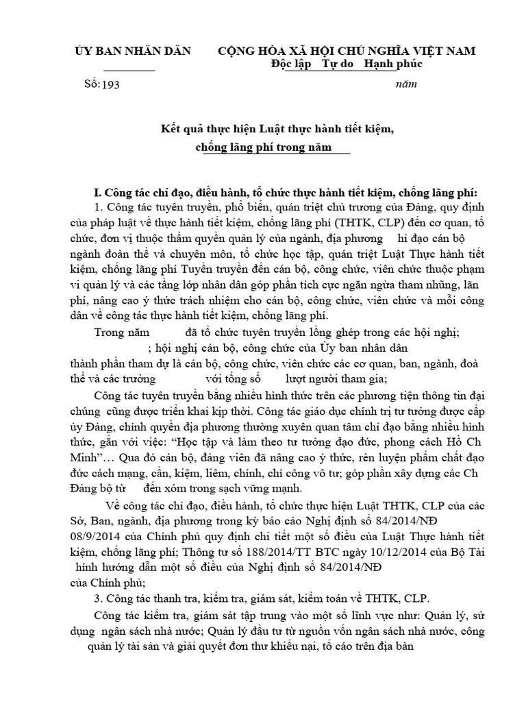 Bc Thtk-clp Năm 2024. Cuối Năm | PDF