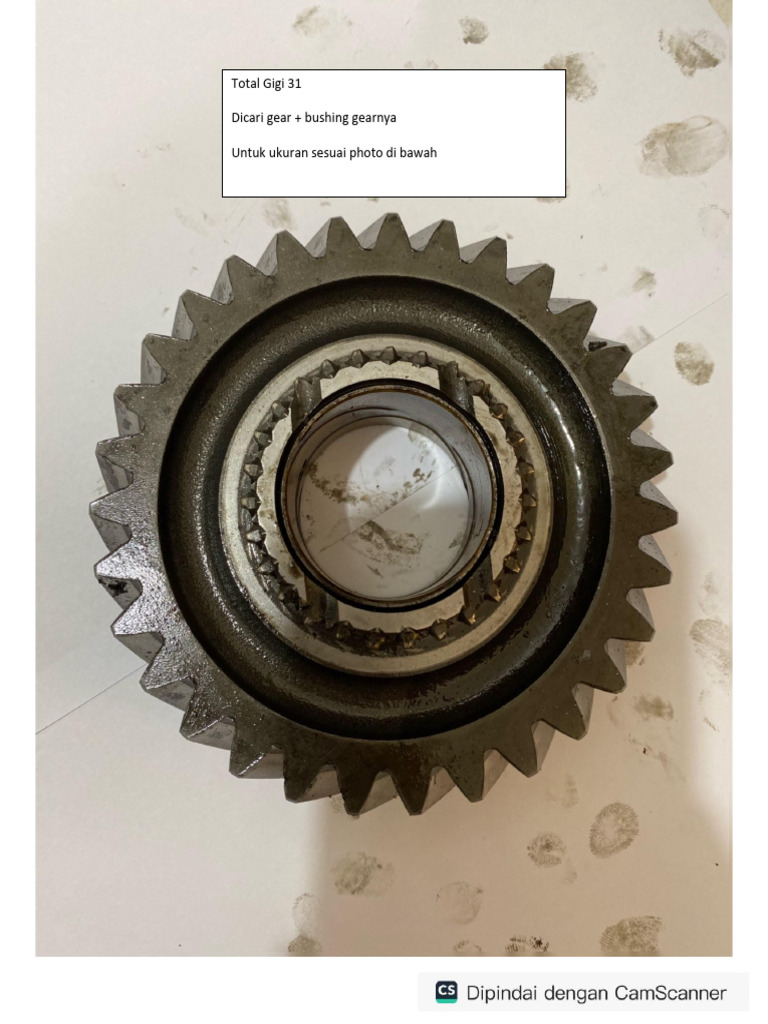Gear Kecil Gigi 31 + Bushing Gear | PDF