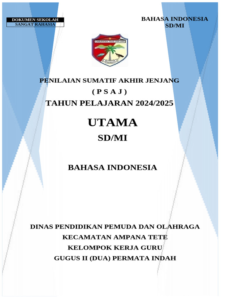 Soal Psaj Bahasa Indonesia 2025 | PDF