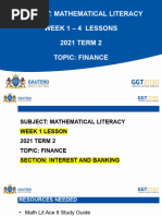 Worksheet 7 Finance Interest Banking and Inflation Grade 11 Math ...