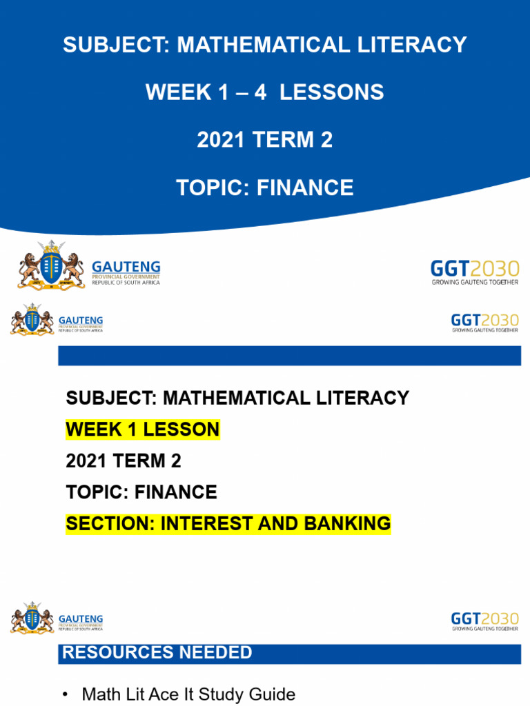 Compound Interest in Grade 12 Math Lit | PDF | Cost Of Living | Interest