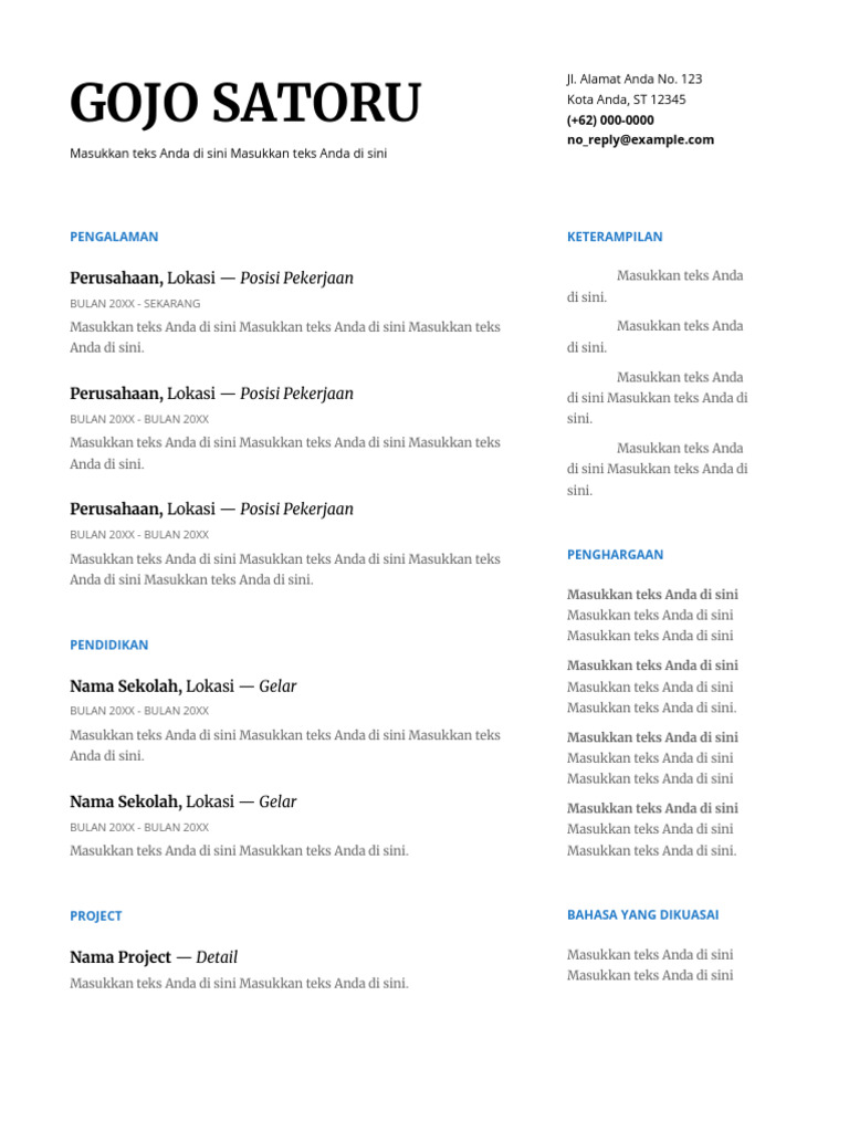 Template Resume EXAMPLE | PDF