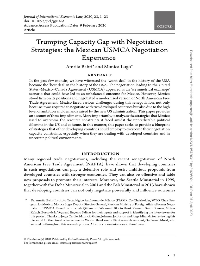 Trumping Capacity Gap With Negotiation Strategies | PDF | North ...