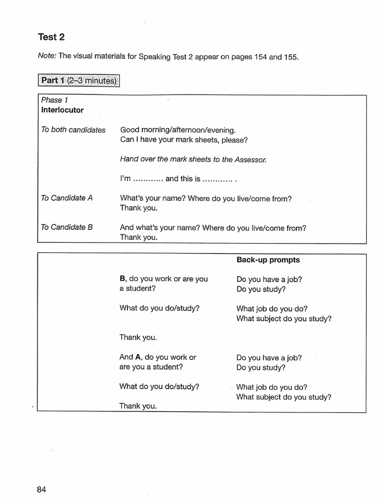 Speaking Test 2 | PDF