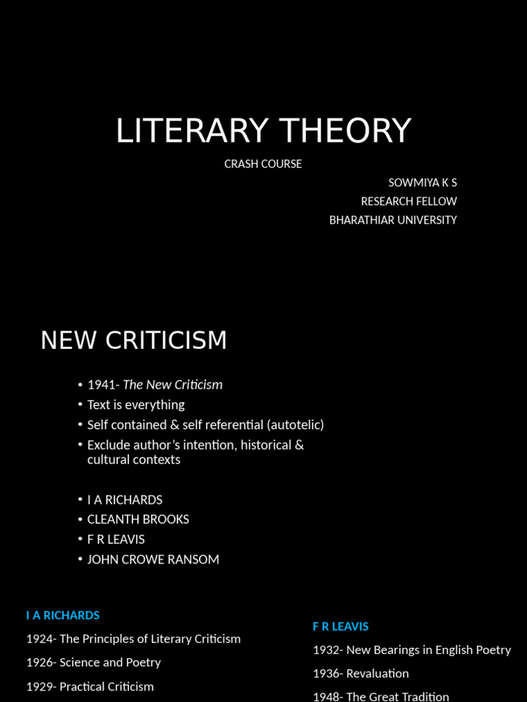 Overview of Literary Theories and Critics | PDF | Jacques Lacan | Feminism