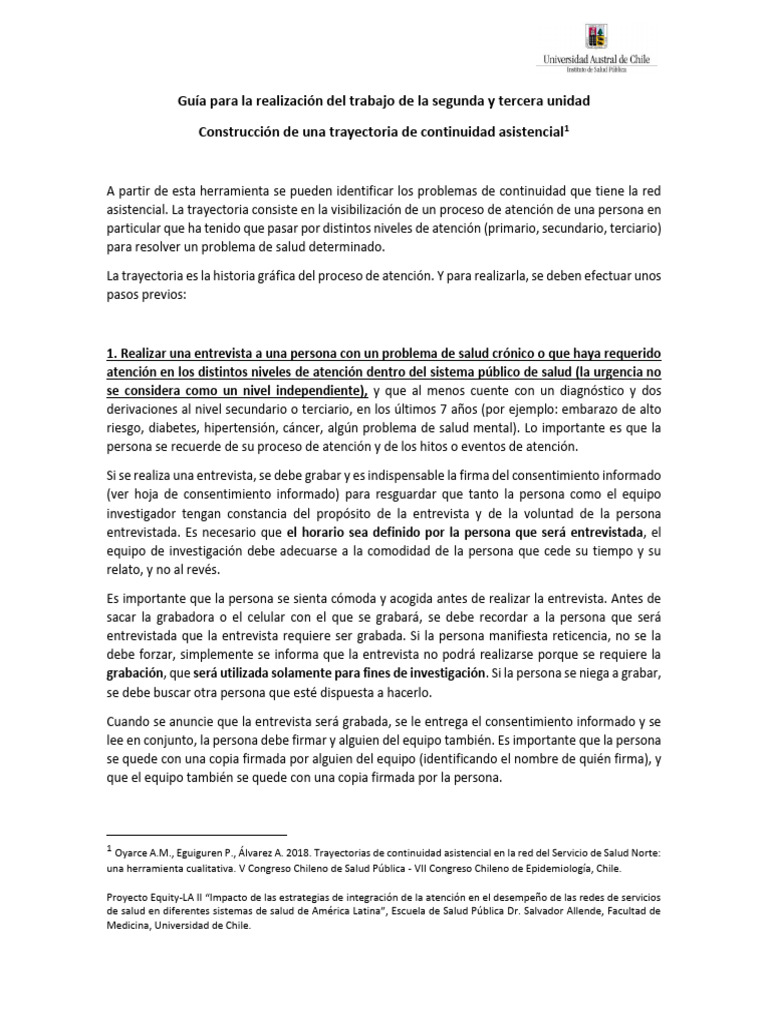 GuÃ A Practica para El Desarrollo de Una Trayectoria de Continuidad Asistencial | PDF