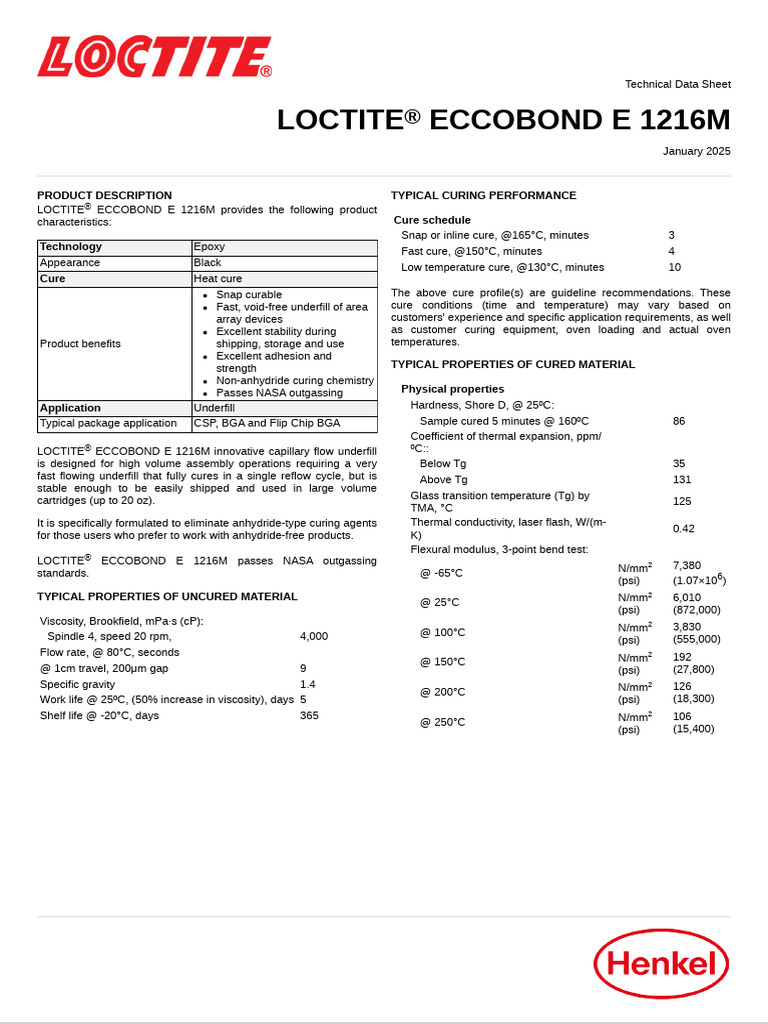 LOCTITE ECCOBOND E 1216M en - GL | PDF | Legal Liability | Trademark