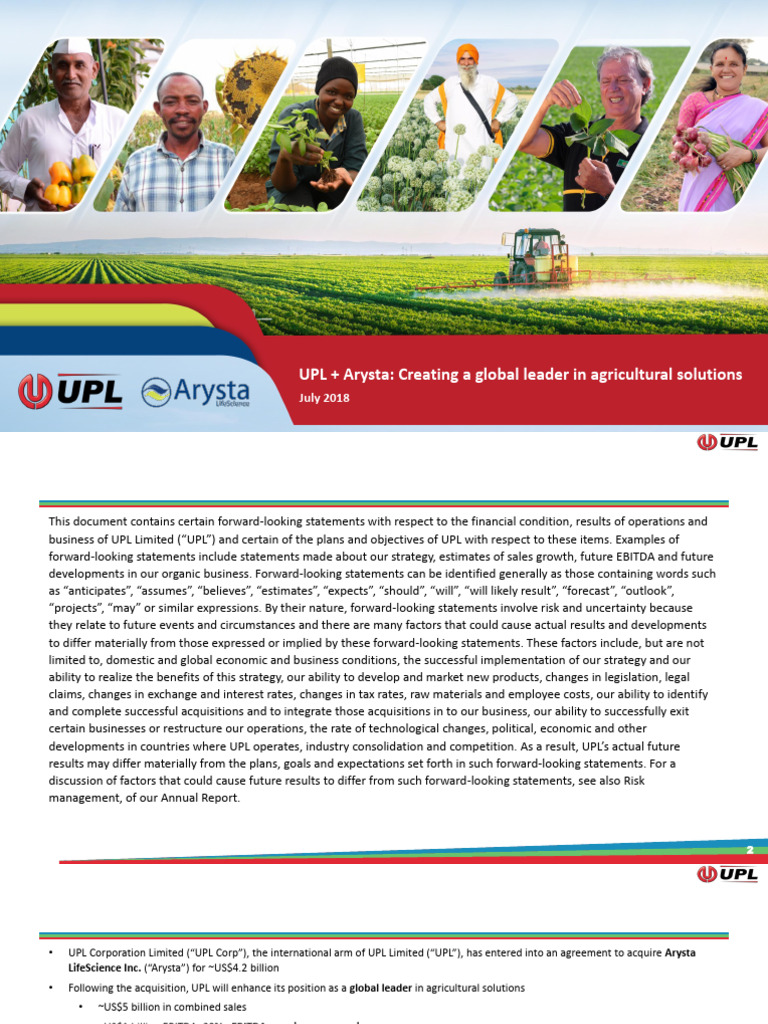 UPL's Acquisition of Arysta Overview | PDF | Mergers And Acquisitions ...