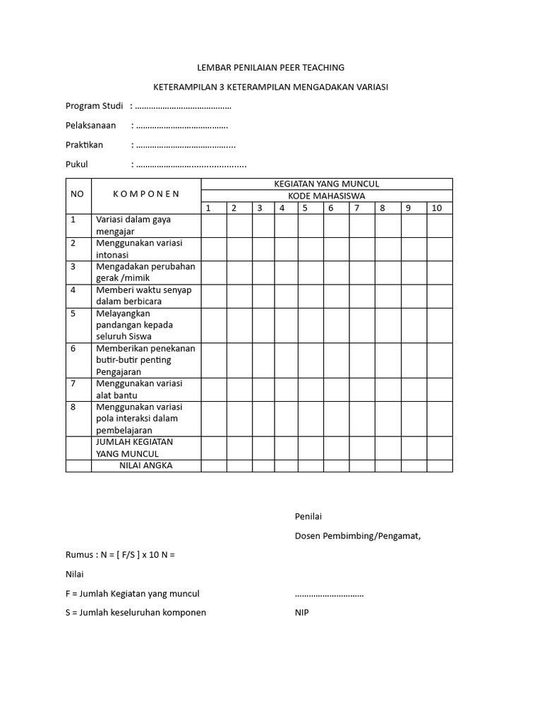 Lembar Penilaian Micro | PDF
