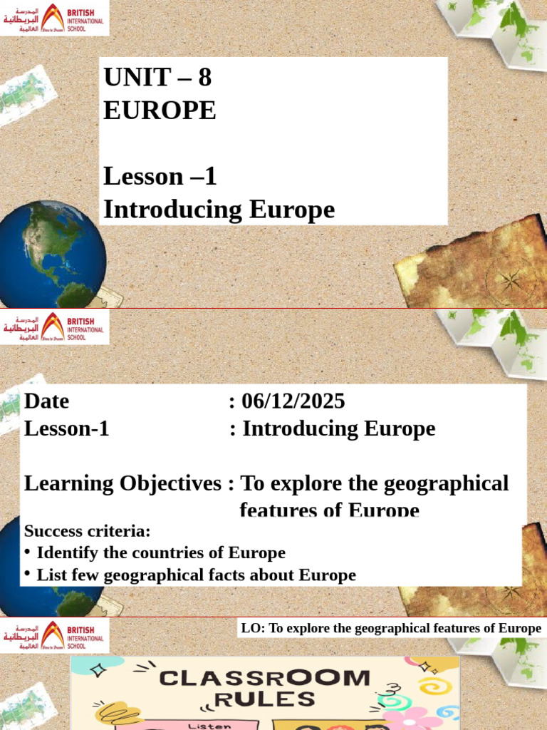 Geographical Features of Europe | PDF | Europe | Continent