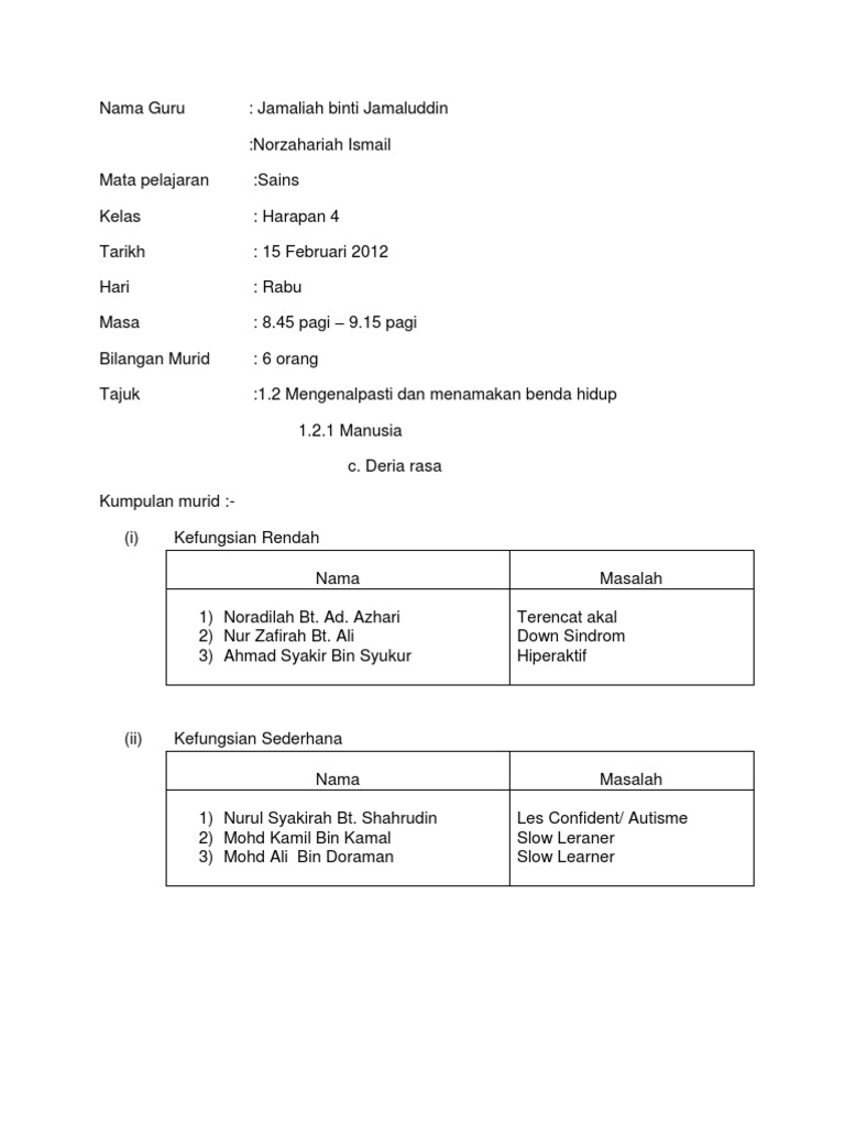 RPH Deria Rasa | PDF