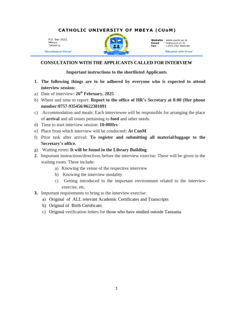 Interview Package | PDF