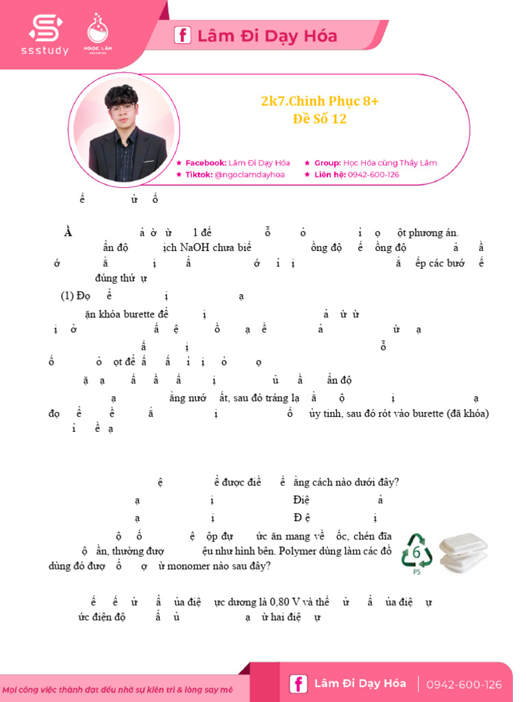 2k7.Chinh Phục 8+ Đề Số 12 | PDF