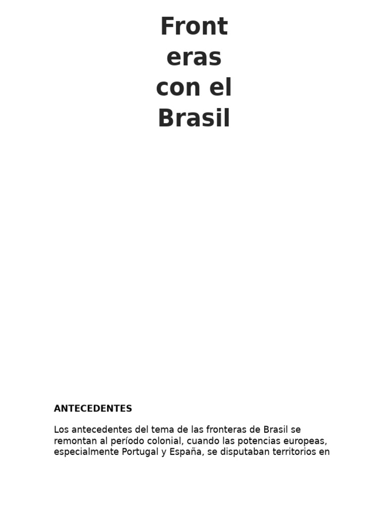 Historia de las Fronteras de Brasil | PDF