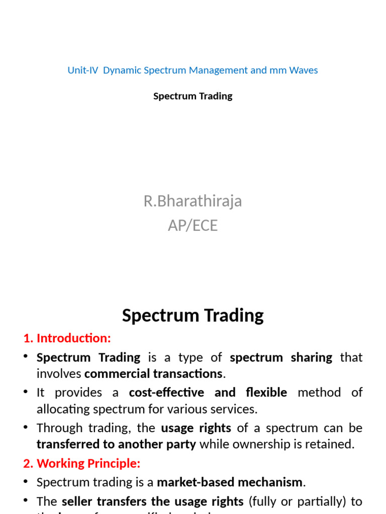 4.4 Spectrum Trading | PDF