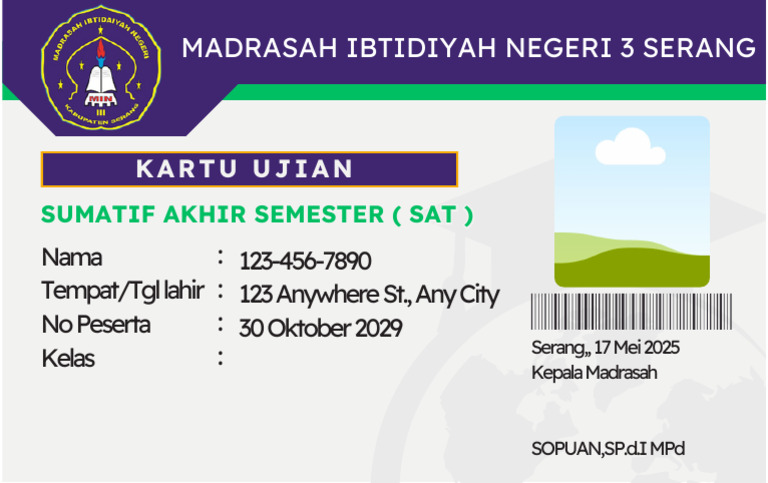 Putih Hitam Kuning Sederhana Kartu Mahasiswa ID Card | PDF