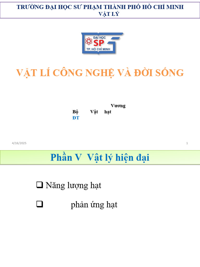 Phan v-Vat Ly Hien Dai 2025 | PDF