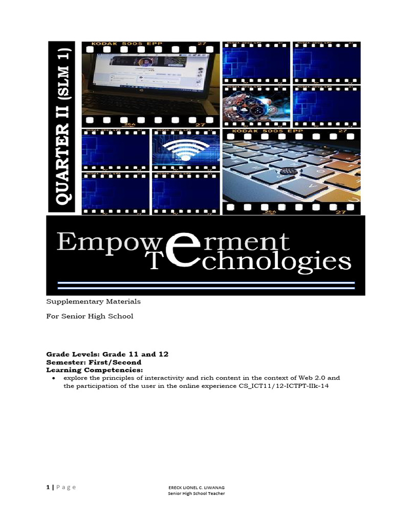EMPTECH Quarter 2 SLM1 | PDF | Multimedia | Educational Technology