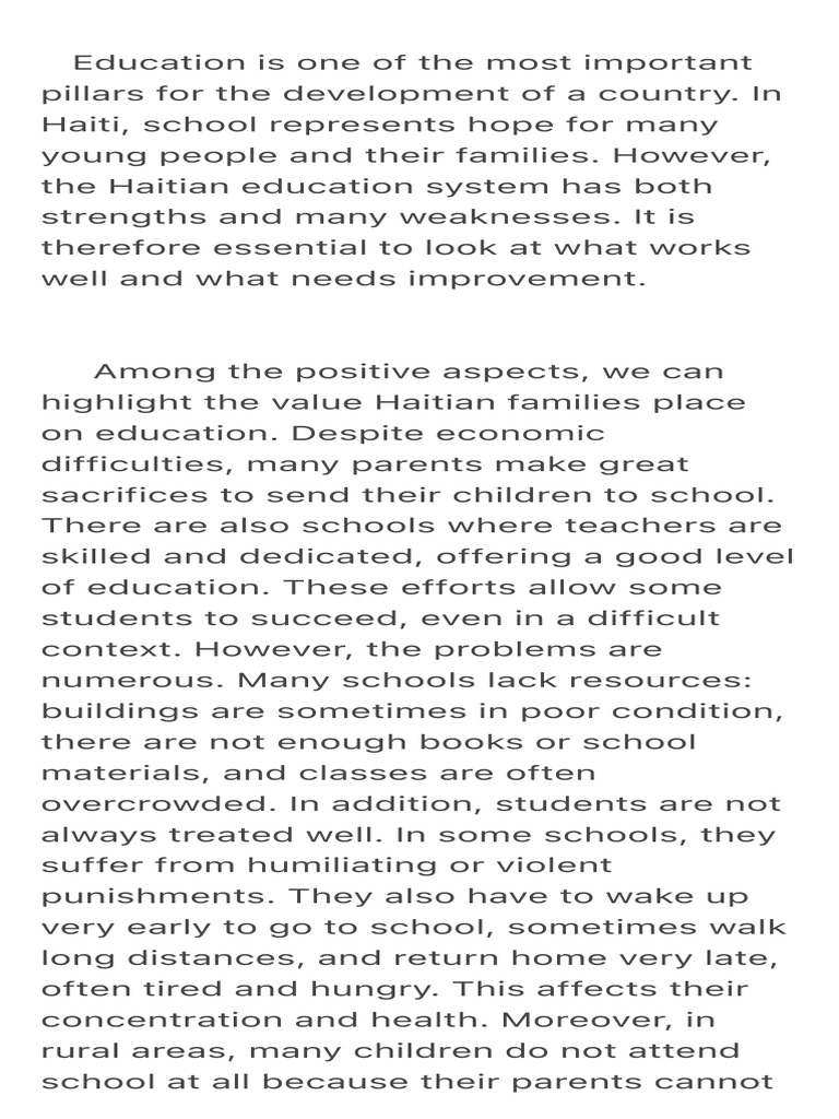 Education Is One of The Most Important Pillars For The Development | PDF