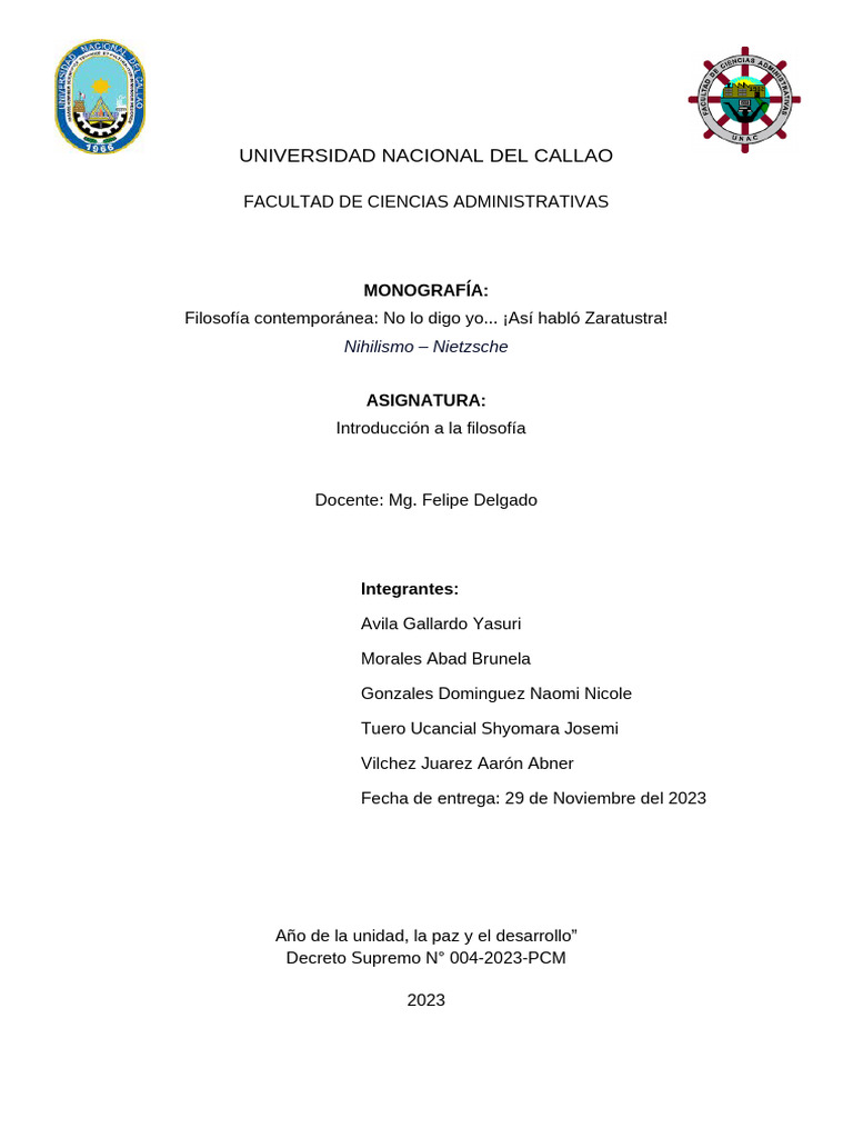 Filo Final | PDF | Así habló Zarathustra | Friedrich Nietzsche