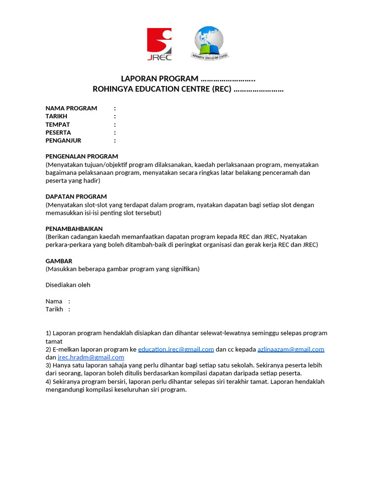 Format Laporan Program (Lampiran 4) | PDF