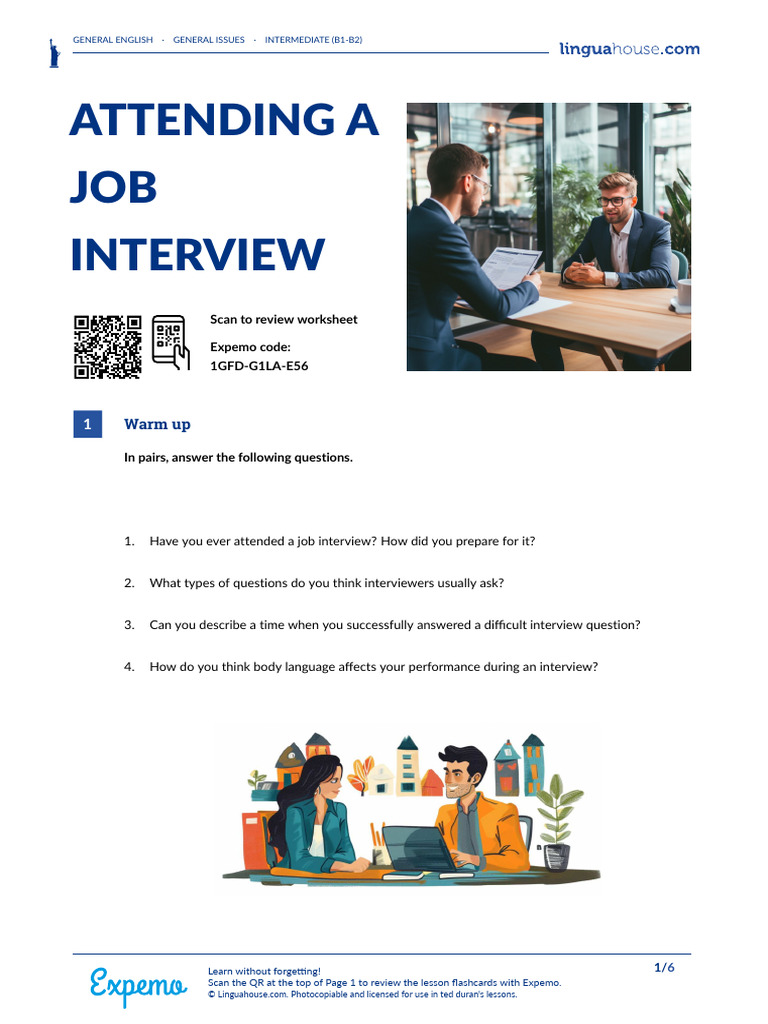 Job Interview Tips for B1-B2 Learners | PDF | Job Interview