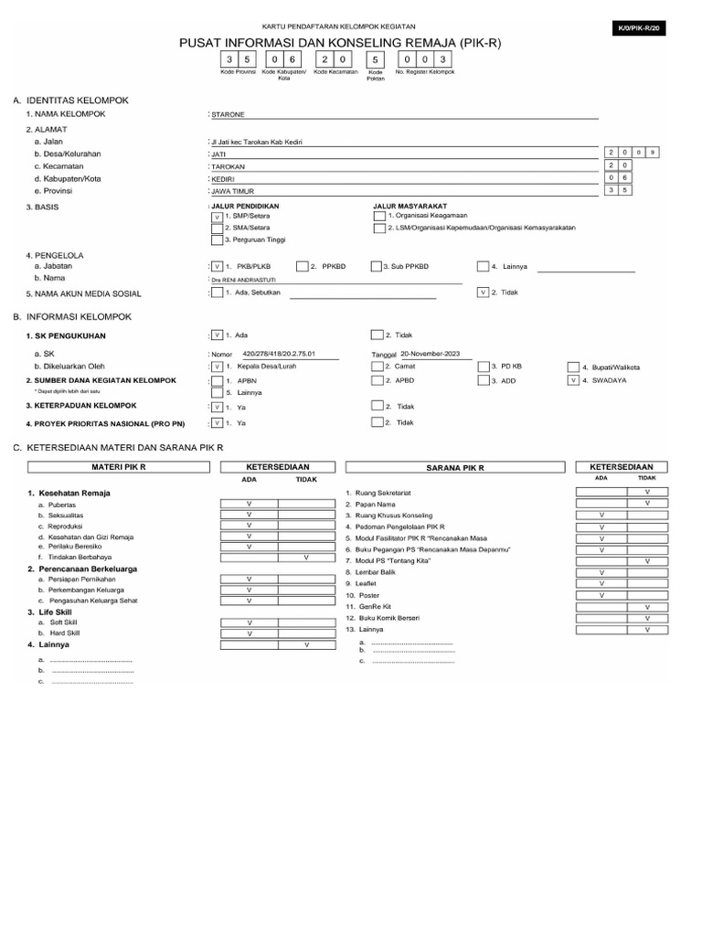 K0 Kelompok PIK-R | PDF