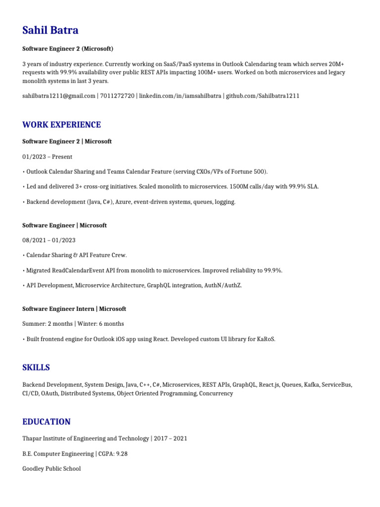 Sahil Batra Template | PDF