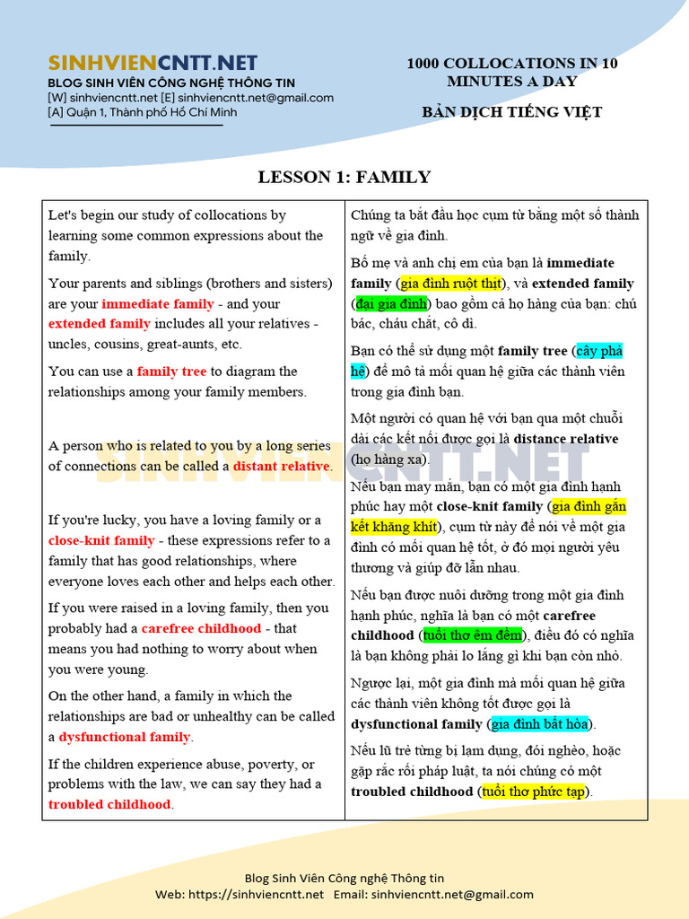 Lesson 1 - Family | PDF