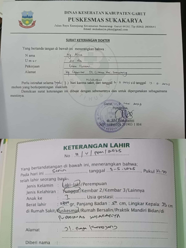 Surat Keterangan Lahir Alisa | PDF