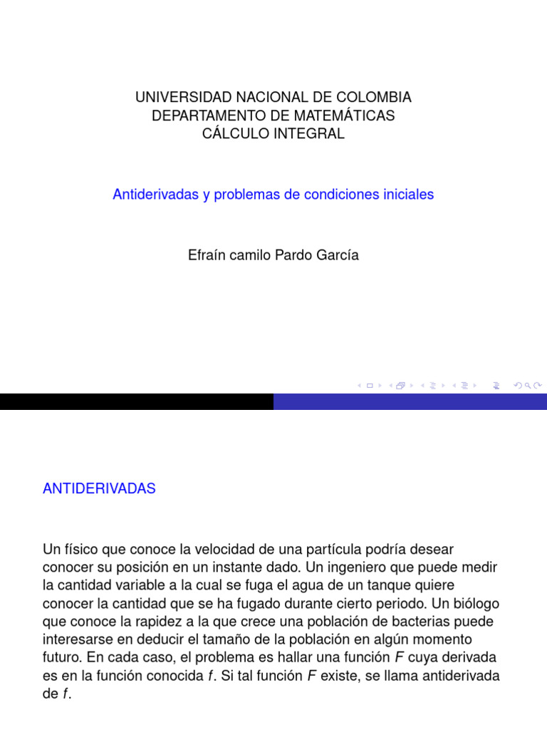 Clase 1 - Antiderivadas y Problemas de Condiciones Iniciales | PDF ...