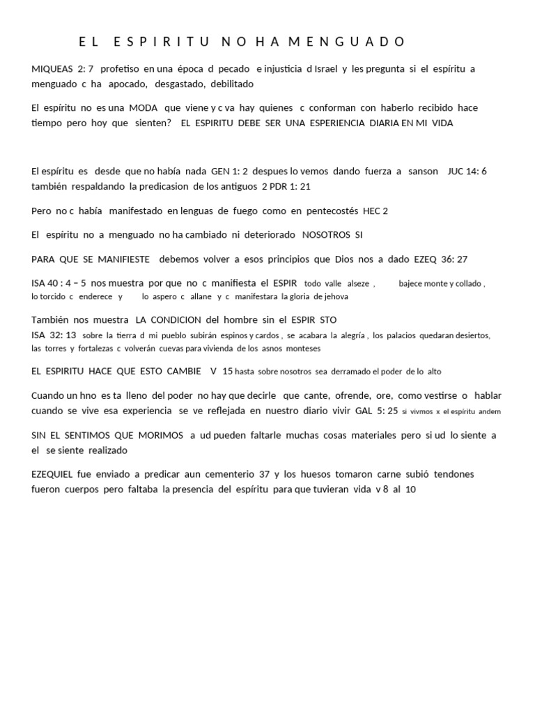 El Espiritu No Ha Menguado | PDF