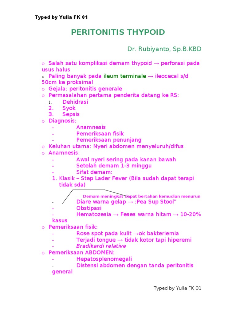 Komplikasi Peritonitis Tifoid | PDF | Sains & Matematika