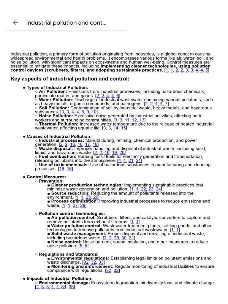 Industrial Pollution and Control Detailed Notes PDF | PDF | Water ...