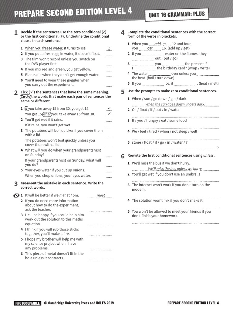 Conditional Sentences Practice Guide | PDF | Sentence (Linguistics ...