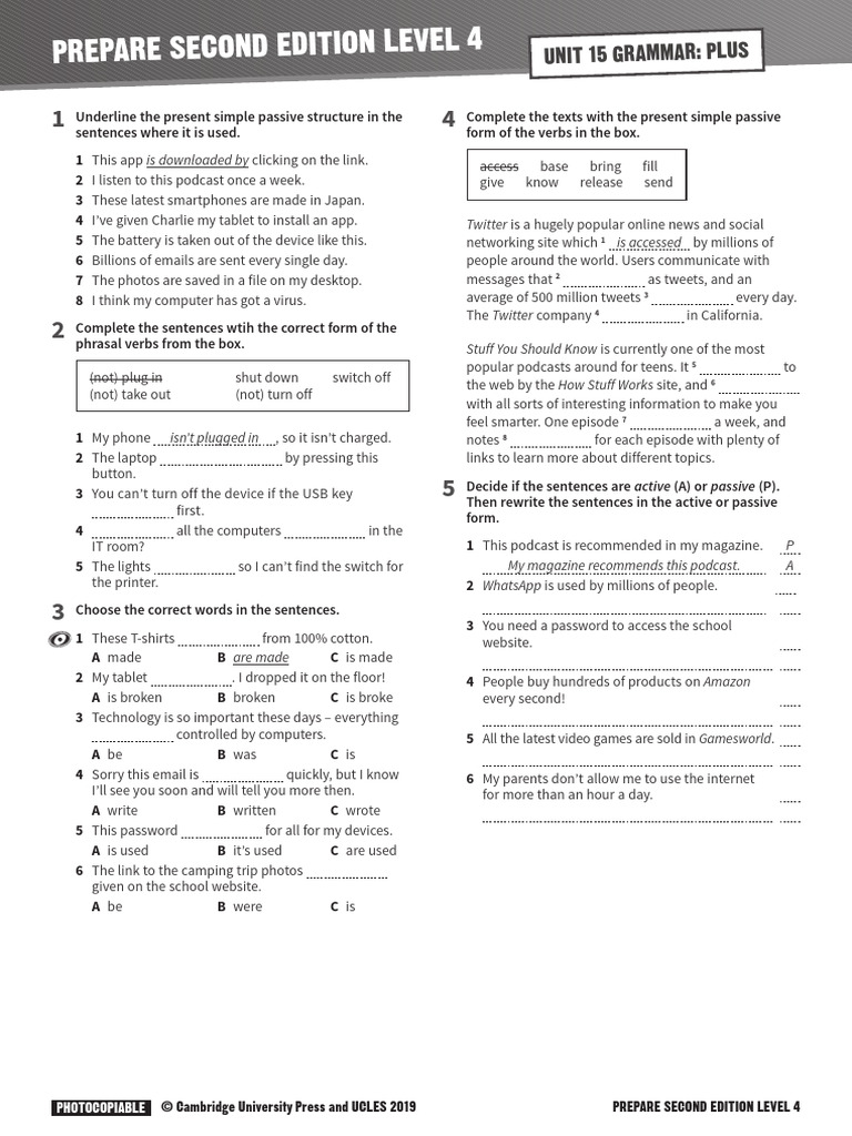 PREPARE 4 Grammar Plus Unit 15 3 | PDF | Mobile App | Podcast