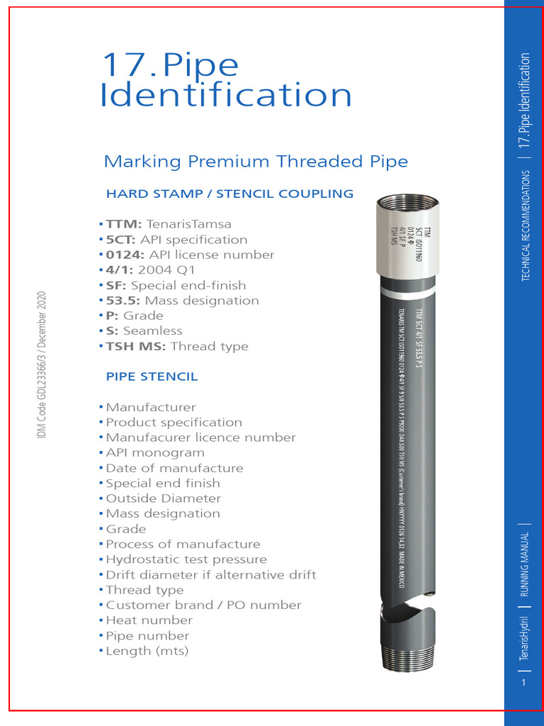 Rm Pipe Identification | PDF | Pipe (Fluid Conveyance) | Red