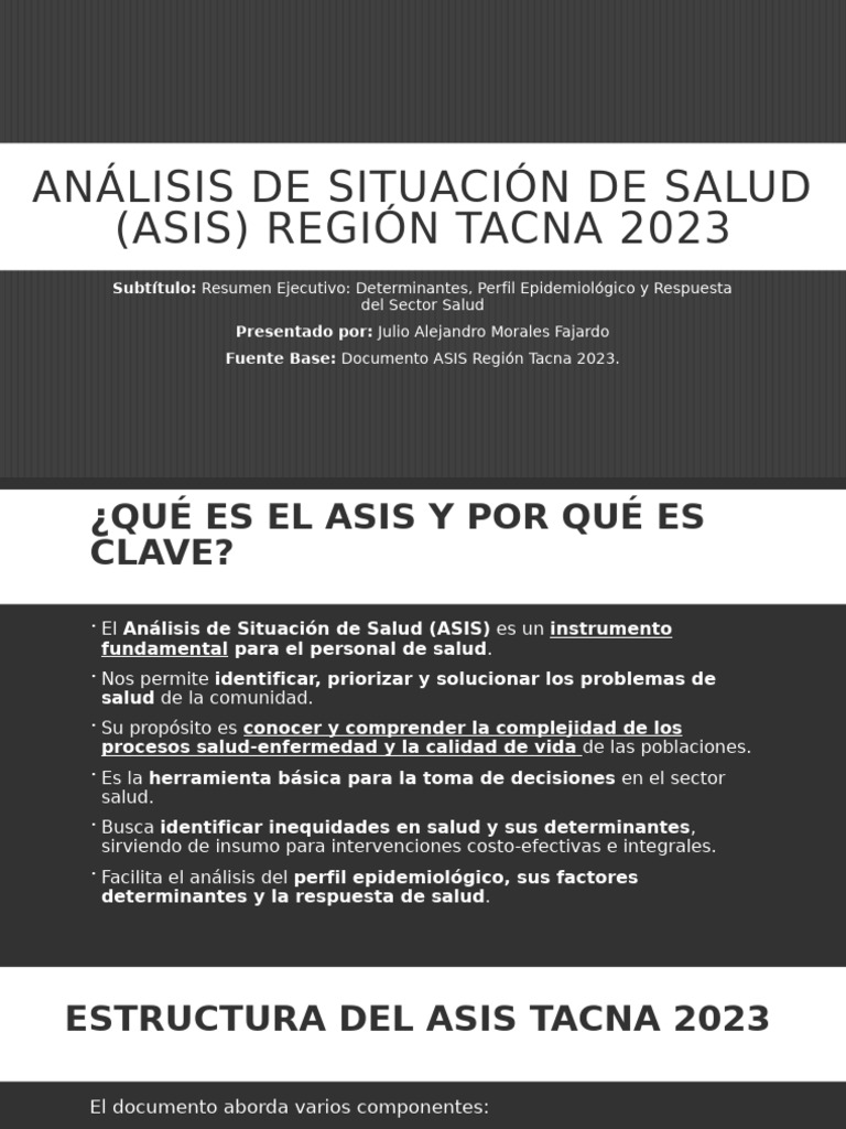 Salud en Tacna 2023: Análisis ASIS | PDF | Epidemiología | Población