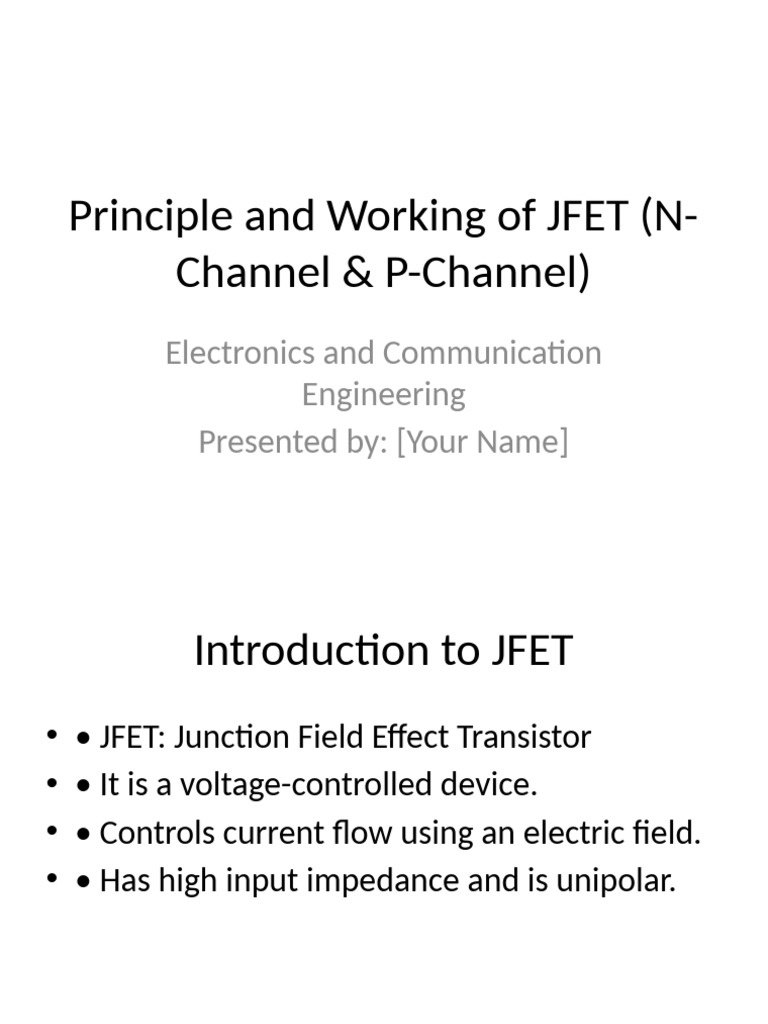 JFET Working Principles Explained | PDF